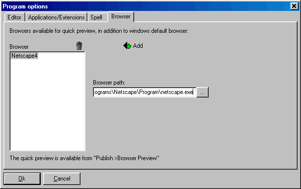 Web CD DVD - Browsers options and setup